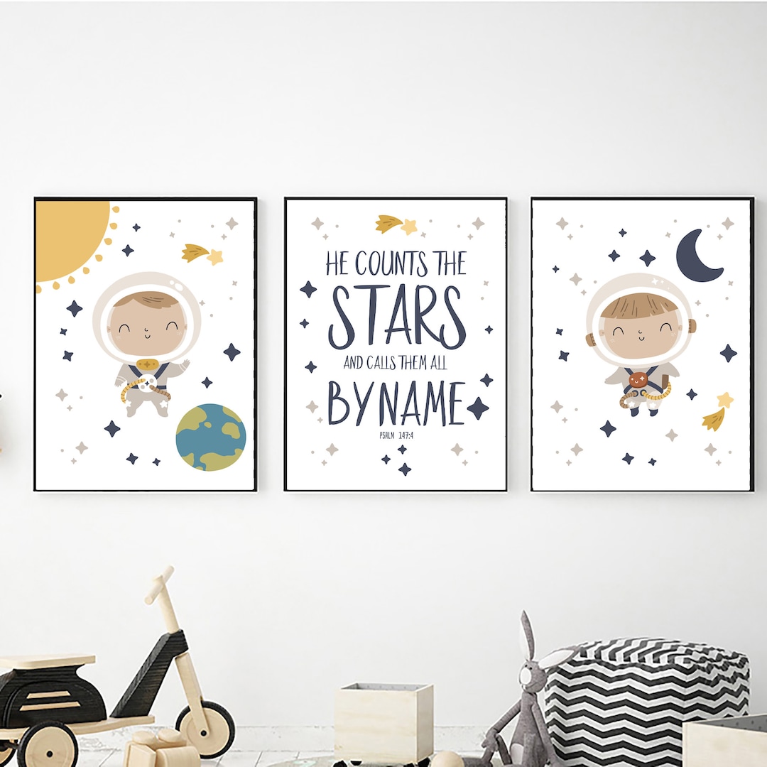 Space Bible Verse Prints, Printable Scripture Celestial Posters ...