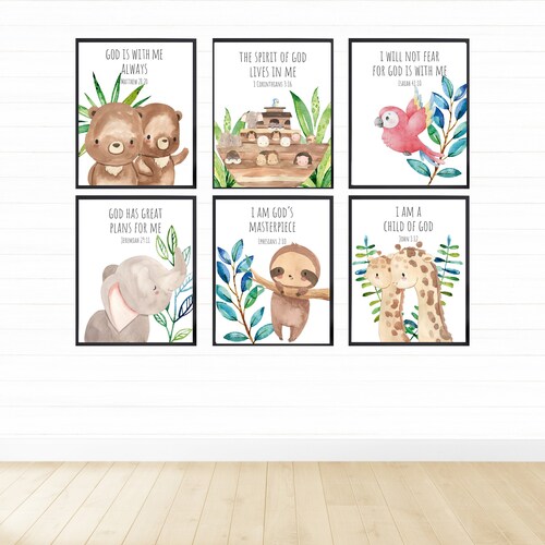 Noah's Ark Nursery Wall Decor Printable Art Gender - Etsy