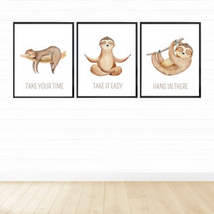 Sloth Printable Wall Art, Digital Download, Sloth Prints, Nursery ...