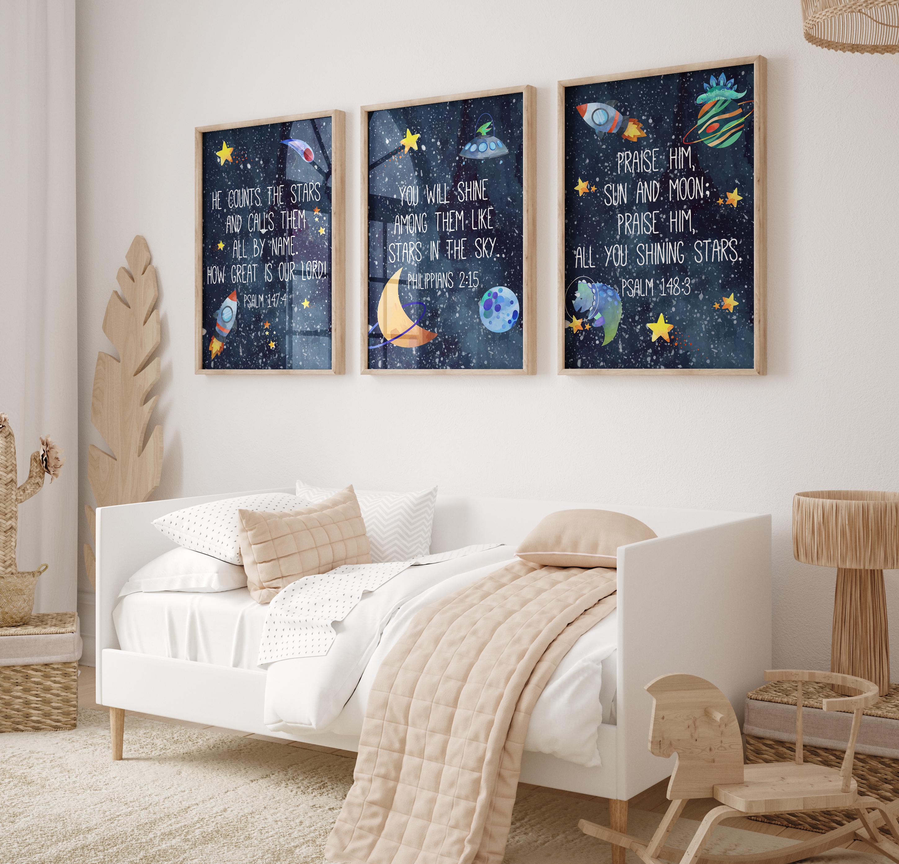 Outer Space Printable Wall Art With Bible Verses, Digital Download ...
