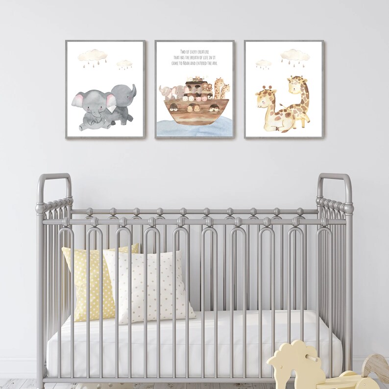 Noah's Ark Printable Wall Art Set of 3 Digital Download - Etsy