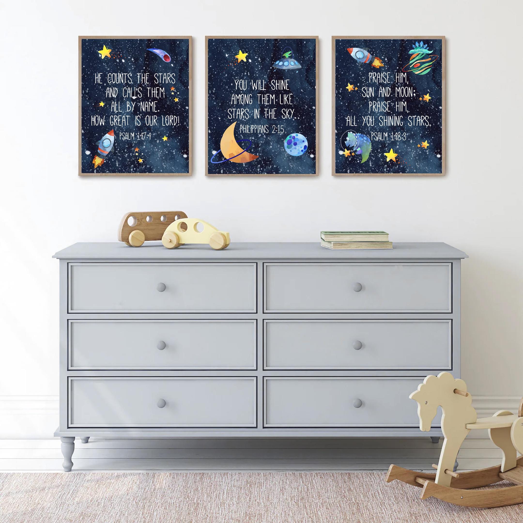 Outer Space Printable Wall Art With Bible Verses, Digital Download ...