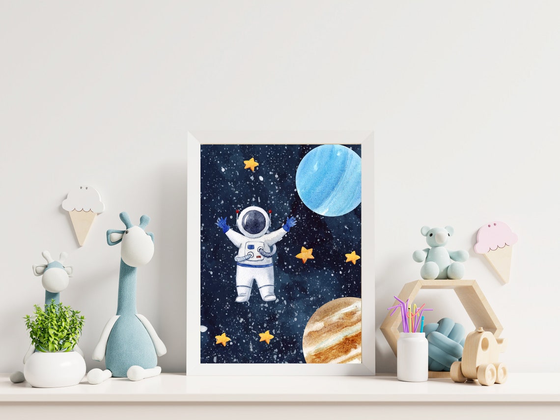 Watercolor Outer Space Printable Wall Art Digital Download | Etsy