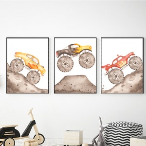 Monster Trucks Wall Art, Printable Wall Art, Digital Download, Trucks ...