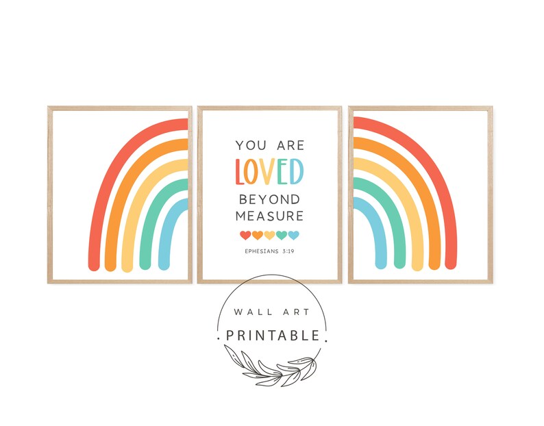 Rainbow With Bible Verse Prints Printable Wall Art Digital - Etsy