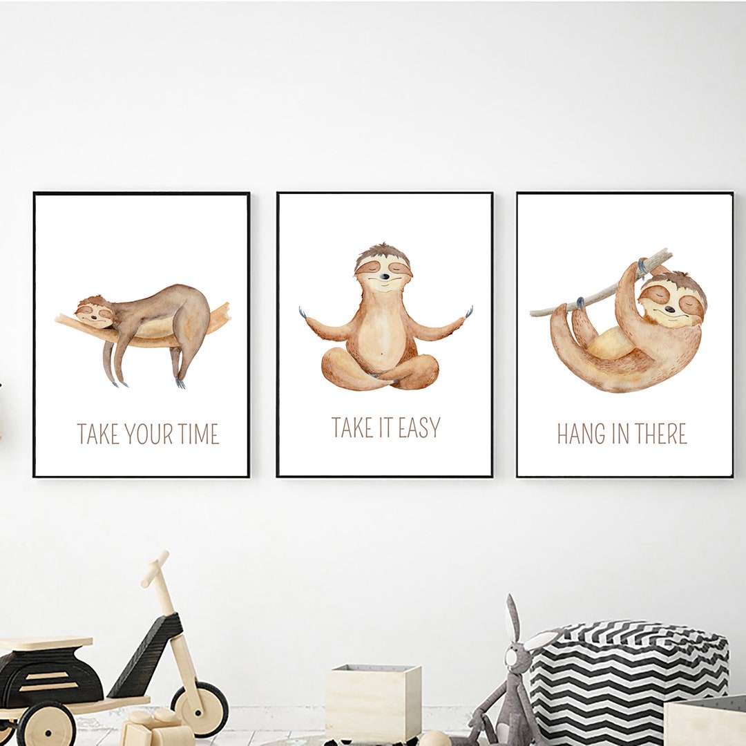 Sloth Printable Wall Art, Digital Download, Sloth Prints, Nursery ...