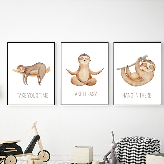 Sloth Printable Wall Art Digital Download Gallery Wall Set - Etsy