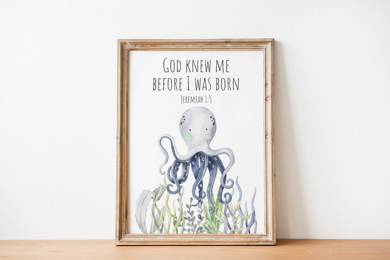 Ocean Themed Bible Verse Printable Wall Art Digital Download | Etsy