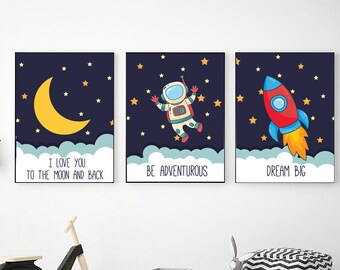Printable Astronaut Wall Art Digital Download Outer Space | Etsy