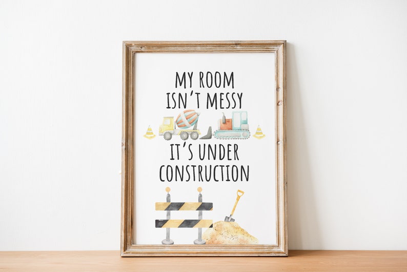 Printable Construction Wall Art Set Digital Download - Etsy