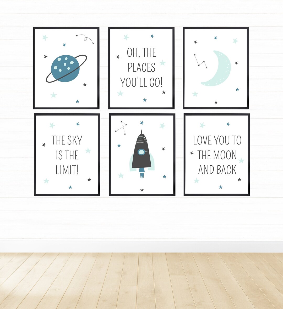 Space Printable Wall Art Set of 6, Digital Download, Nursery Decor ...