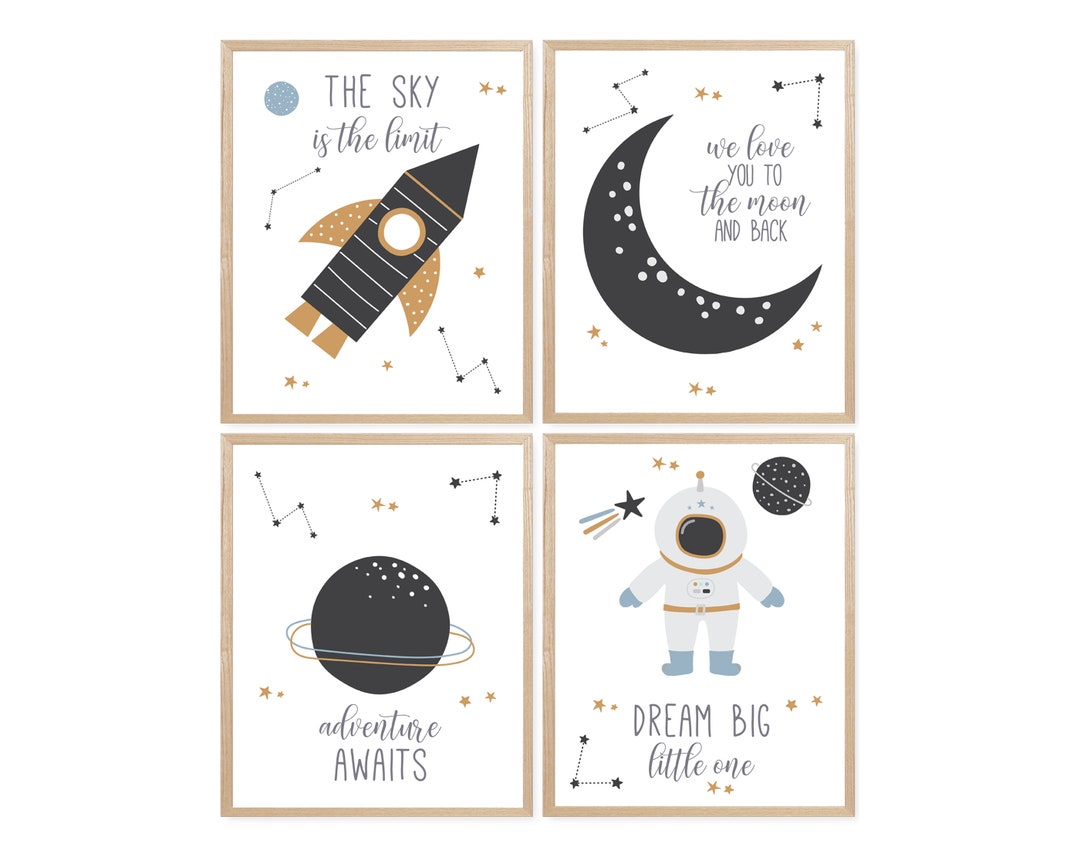 Outer Space Printable Wall Art Set, Digital Download, Kids Room Decor ...