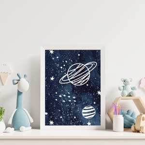 Buy Watercolor Outer Space Wall Art, Digital Download, Printable Wall ...