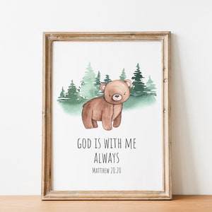 Woodland Animals With Bible Verse Printable Wall Art, Digital Download ...