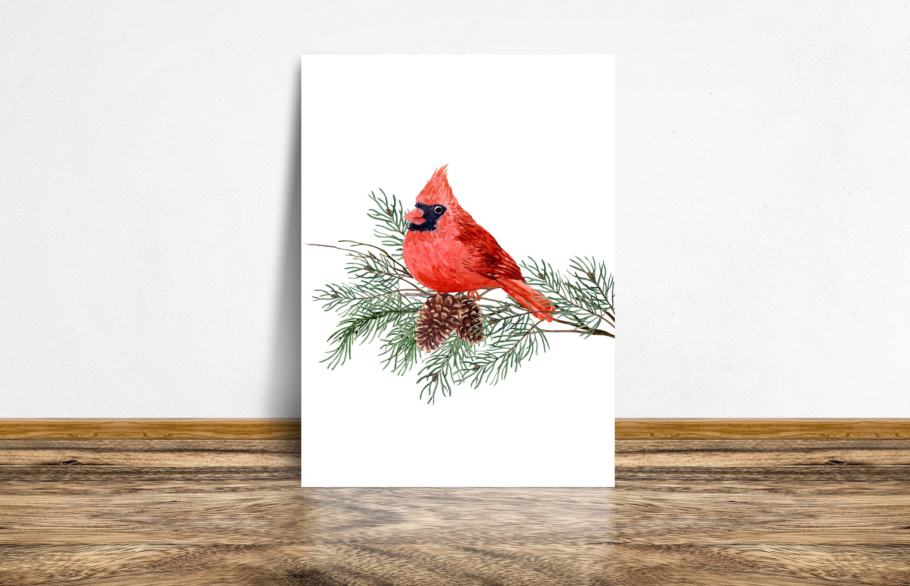 Watercolor Cardinal Wall Art for Home Decor Printable Wall | Etsy