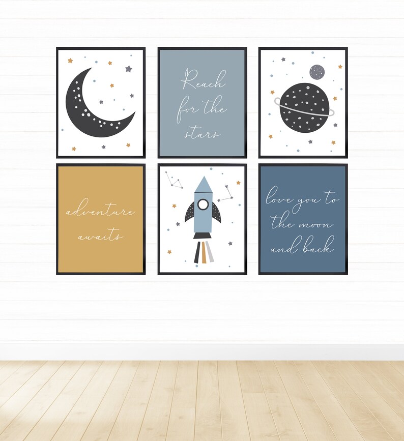 Outer Space Prints Printable Wall Art Set of 6 Digital - Etsy