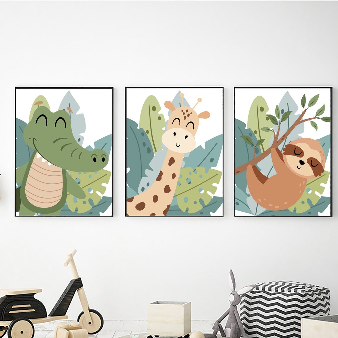 Safari Animals Prints, Printable Wall Art, Digital Download, Safari ...