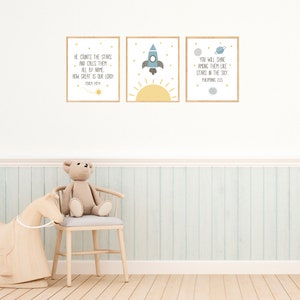 Space Wall Art With Bible Verse Printable Wall Art Digital - Etsy