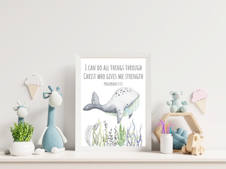 Ocean Themed Bible Verse Printable Wall Art Digital Download | Etsy