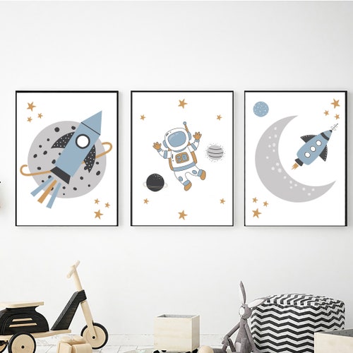 Space Wall Art Set Digital Download Printable Wall Art Grey - Etsy