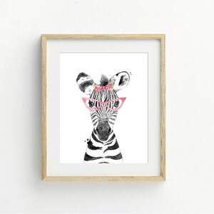 Zebra Nursery Prints: Printable Girls Bedroom Decor (digital Download ...