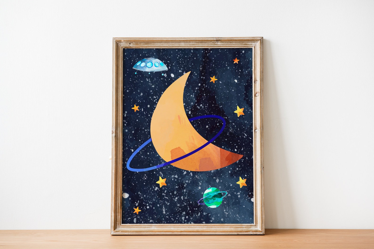 Set of 3 Watercolor Outer Space Wall Art Digital Download | Etsy