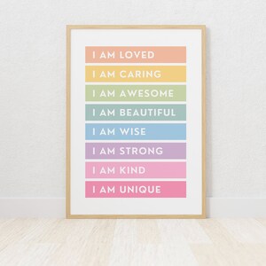 Kids Positive Affirmations Printable Wall Art, Educational Poster ...