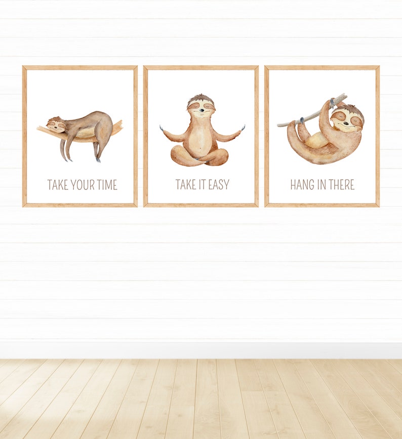 Sloth Printable Wall Art Digital Download Gallery Wall Set - Etsy