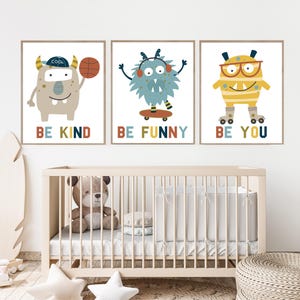 Monsters Printable Wall Art, Digital Download, Baby Boy Nursery Decor ...