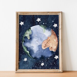 Printable Watercolor Space Wall Art Set of 6 Digital Download - Etsy