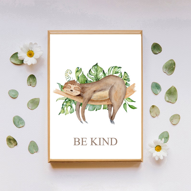 Sloth Nursery Printable Wall Art Digital Download Sloth - Etsy