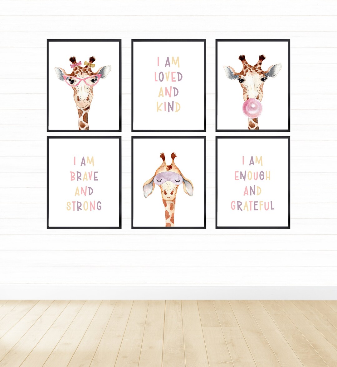 Giraffe Printable Wall Art, Kids Affirmations, Safari Nursery Decor ...