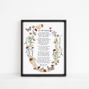 Two Little Shadows Mom Poem Printable Wall Art, Poem for Mom, Mothers ...