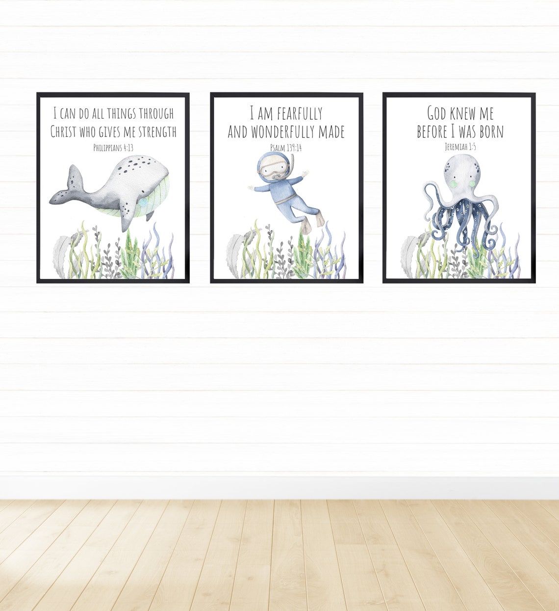 Ocean Themed Bible Verse Printable Wall Art Digital Download - Etsy
