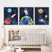 Set of 3 Watercolor Outer Space Wall Art, Digital Download, Printable ...