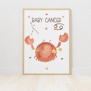 Printable Baby Cancer Zodiac Wall Art Digital Download - Etsy