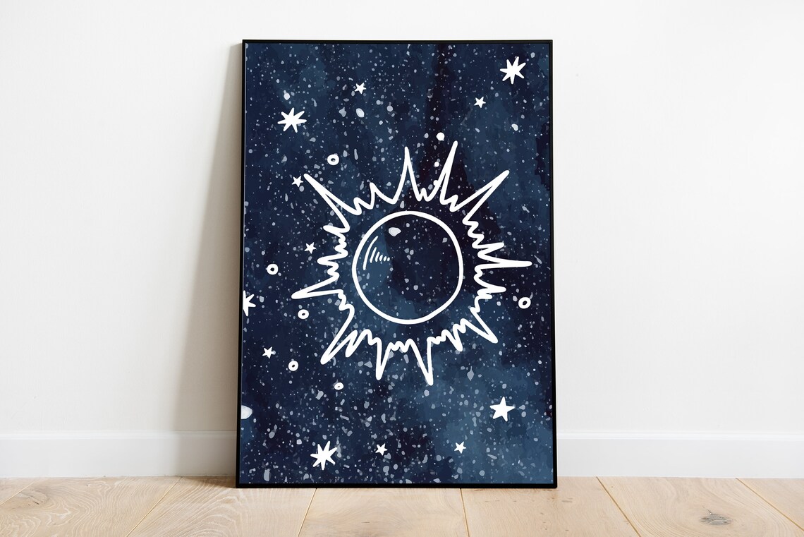 Watercolor Outer Space Printable Wall Art Digital Download - Etsy