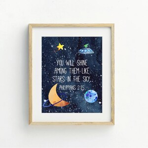 Outer Space Printable Wall Art With Bible Verses, Digital Download ...