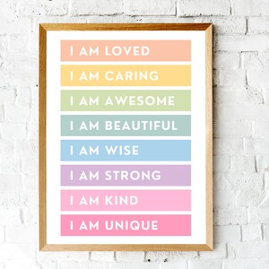Kids Positive Affirmations Printable Wall Art, Educational Poster ...