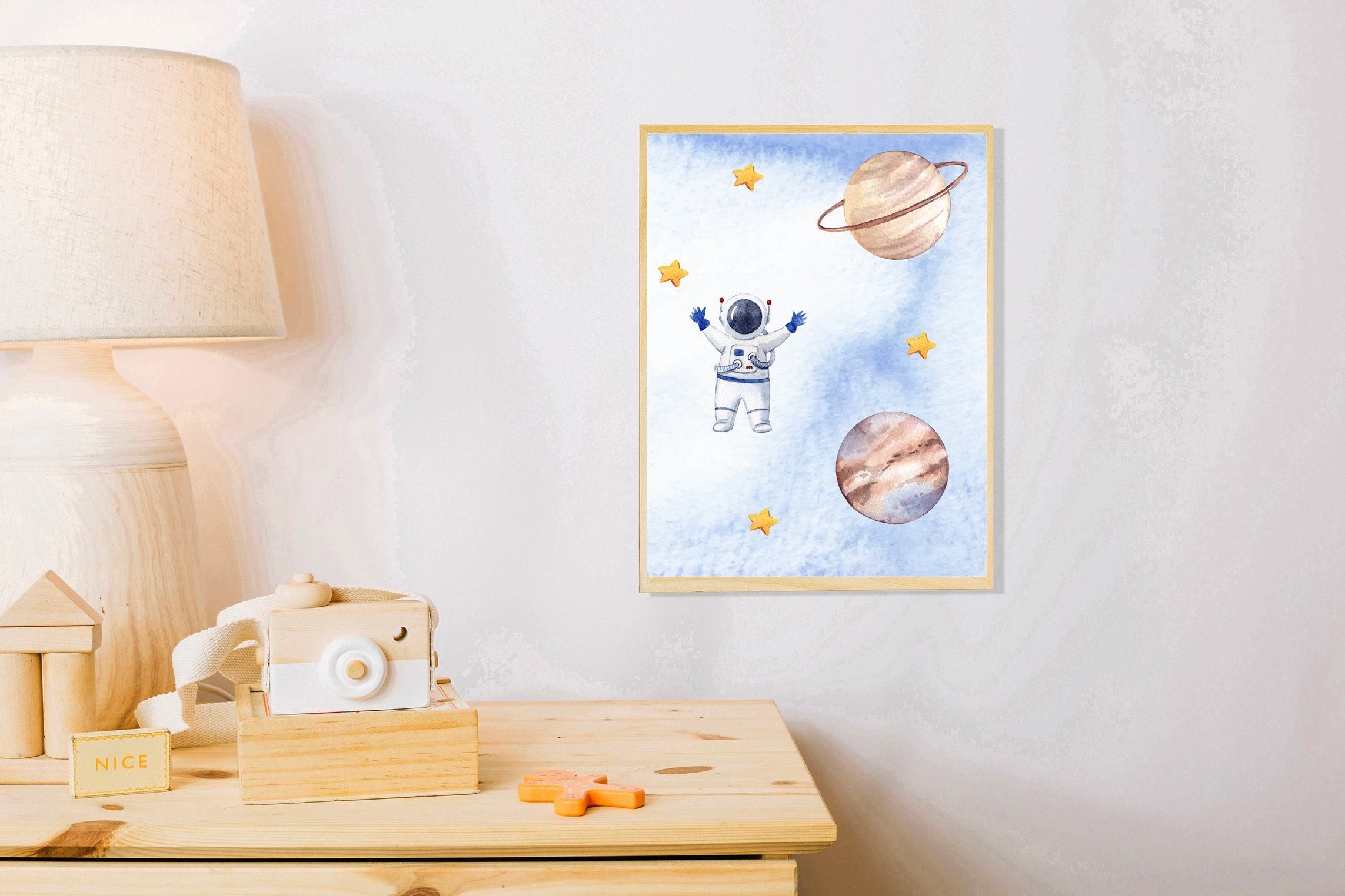 Set of 6 Watercolor Space Wall Art Digital Download Outer | Etsy