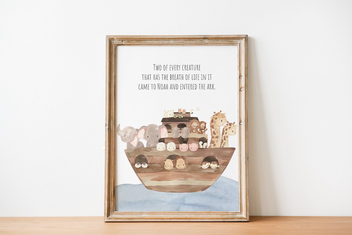 Noah's Ark Printable Wall Art Digital Download Nursery - Etsy