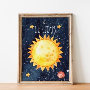 Printable Watercolor Space Wall Art Set Digital Download - Etsy