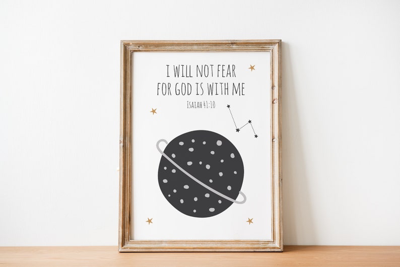 Space Bible Verse Nursery Wall Art: Printable Christian Scripture ...