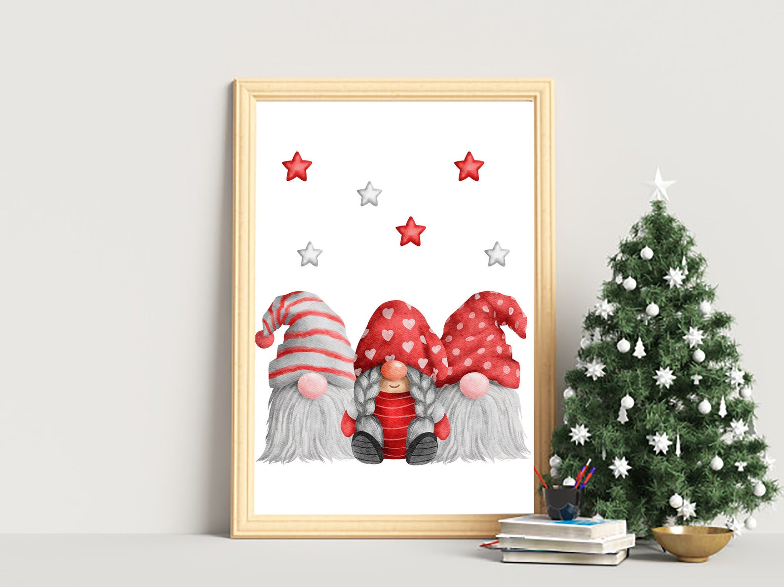 Gnomes Christmas Printable Wall Art Set Digital Download - Etsy