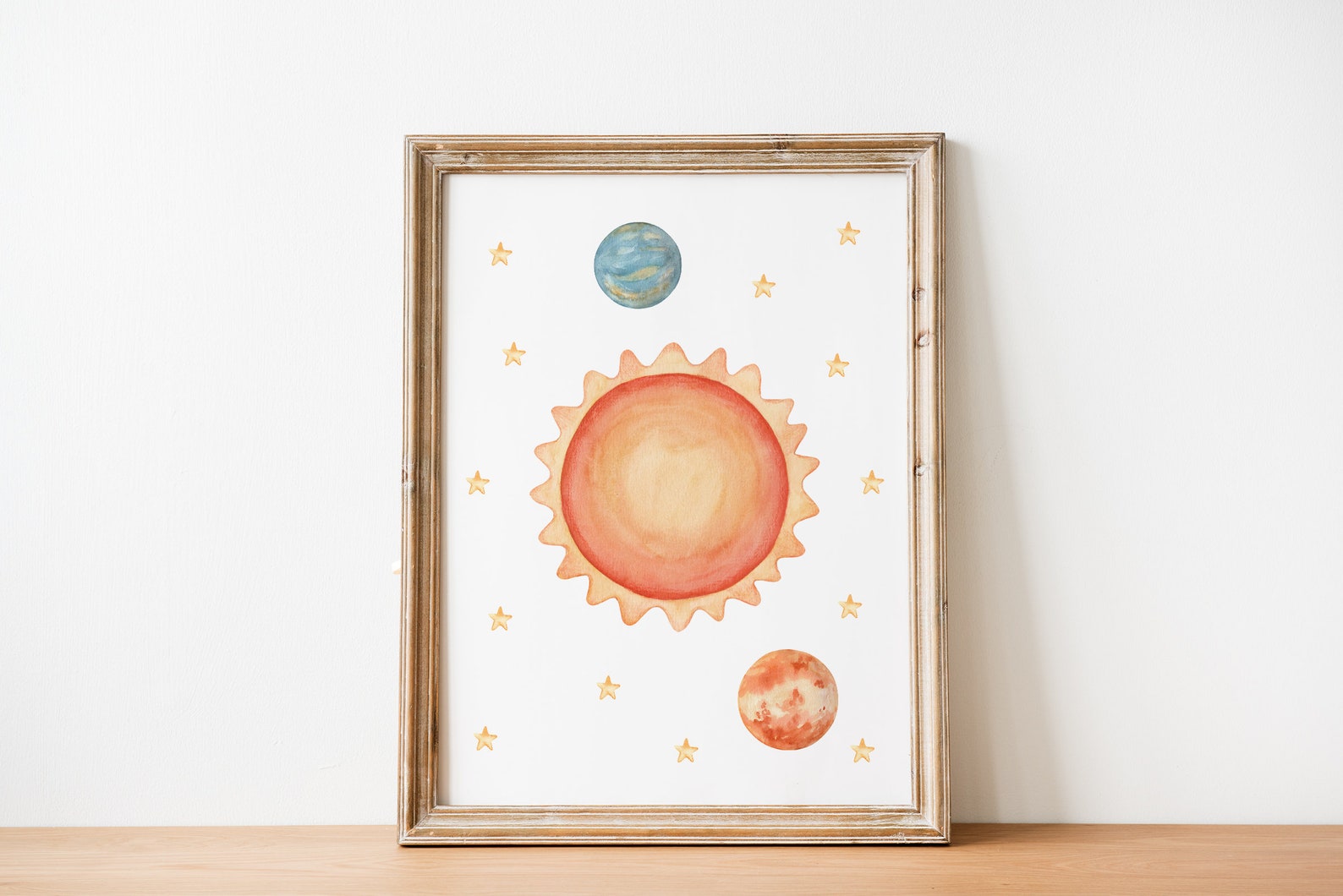 Watercolor Outer Space Printable Wall Art Set Digital | Etsy