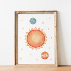 Watercolor Outer Space Printable Wall Art, Space Themed Nursery, Space ...