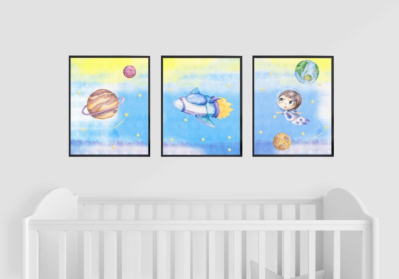 Outer Space Wall Art for Nursery Decor Digital Download | Etsy