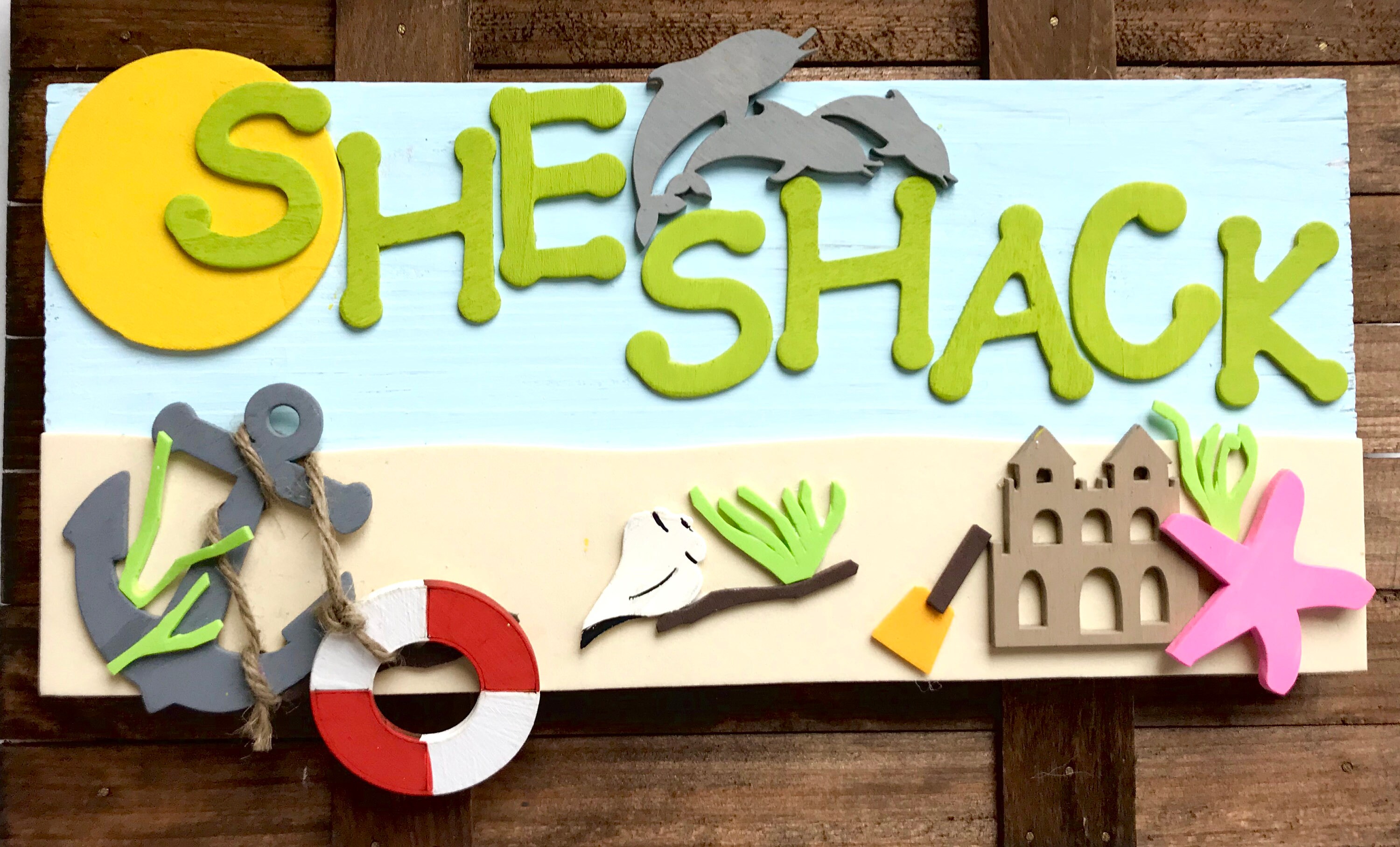 Beach Nautical Hand Painted Custom Wooden Kids Name Plate | Etsy