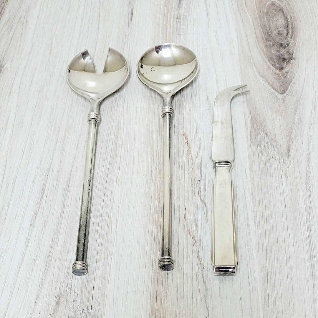 Vintage Italian Silverplate Salad Spoon Fork and Cheese Knife - Etsy