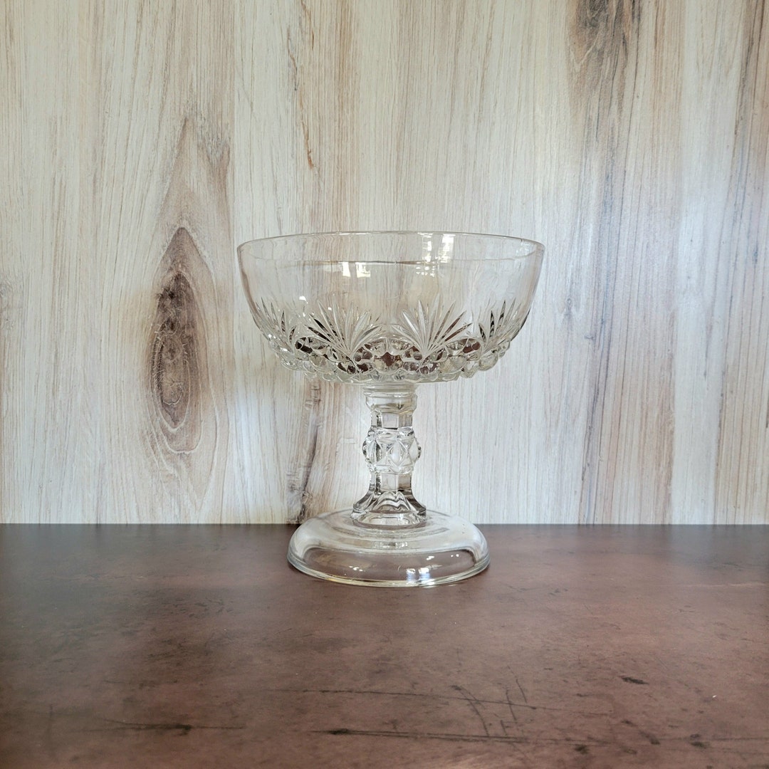 Tall Pressed Glass Compote Vase missing Lid - Etsy